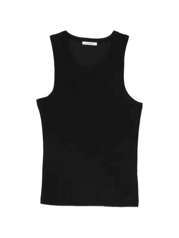 ENTIRE STUDIOS Round Neck Sleeveless Cotton-blend Tank Top - Nero