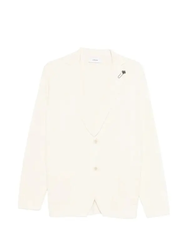 LARDINI Notched Lapel Cotton Shirt Jacket