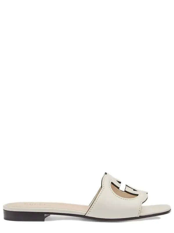 Gucci Interlocking G Cut-out Leather Sandals With 10mm Heel