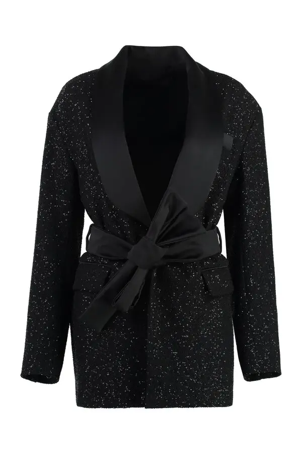 Max Mara Pau Sequin Blazer - Black