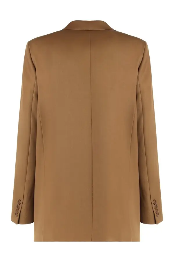 Max Mara Double-breasted Wool Blazer With Tailored Dot Detailing - Camel