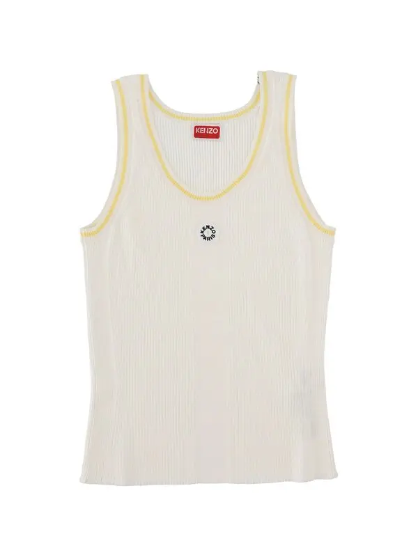 Kenzo Ribbed Appliqué Logo Tank Top