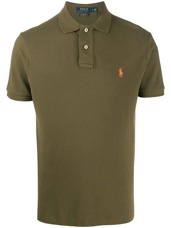 Polo Ralph Lauren Rib-knit Polo Collar Two-button Placket Tennis Tail Polo Shirt - Verde