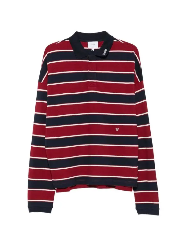 Rhude Cotton Polo With Embroidered Logo To The Collar - Rosso