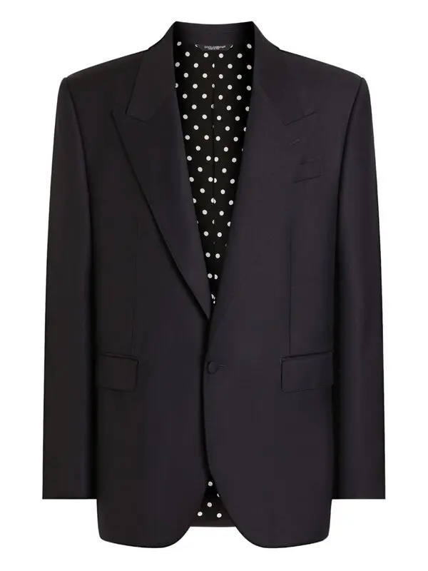 Dolce & Gabbana Rounded Lapel Wool Jacket With Button Front