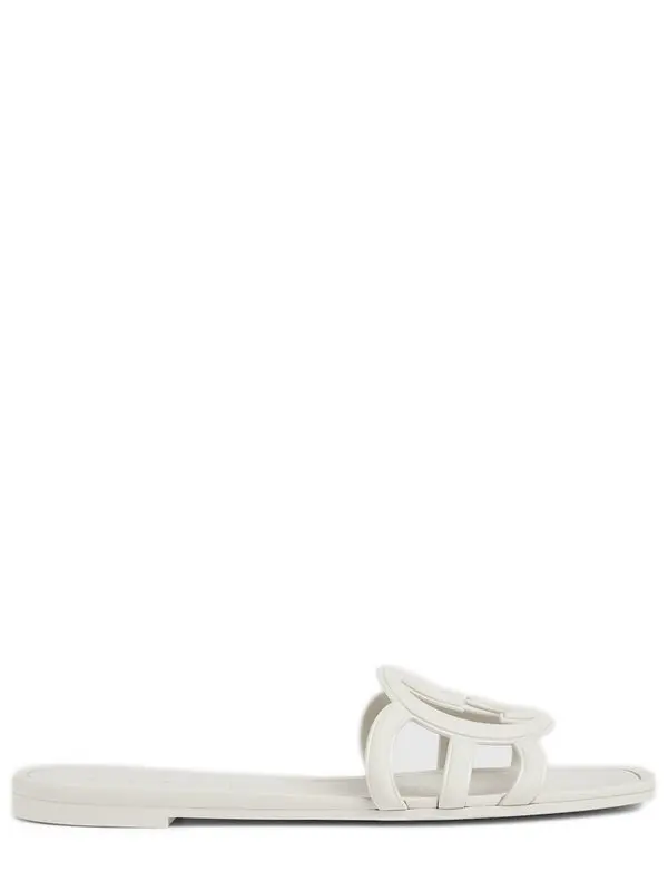 Gucci Interlocking G Cut-out Sandals With Rubber Sole And 10mm Low Heel