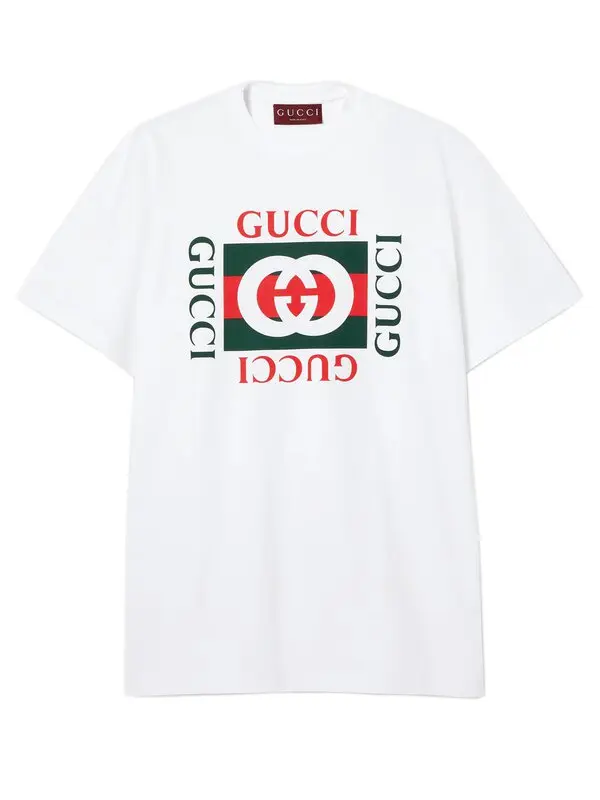 Gucci Interlocking G Graphic Print Crewneck T-shirt - Bianco