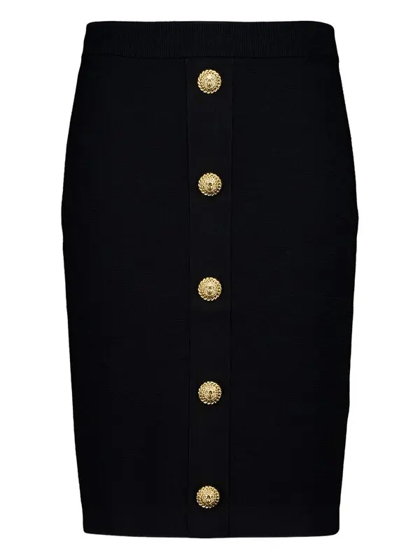 Balmain Mini Skirt With Coin-style Buttons And Double Zip Back