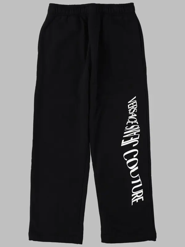 Versace 100% Cotton Trousers With Logo Detail