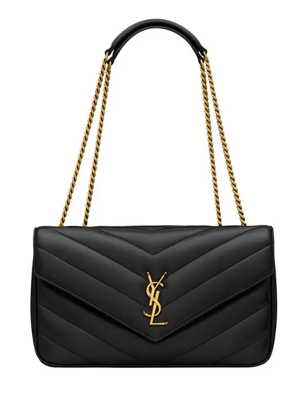 Saint Laurent Leather Mini Shoulder Bag With Sliding Chain Strap, 17cm X 29cm X 8cm