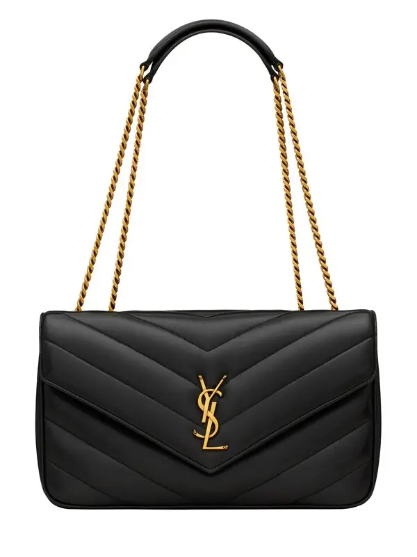 Saint Laurent Leather Mini Shoulder Bag With Sliding Chain Strap - Nero