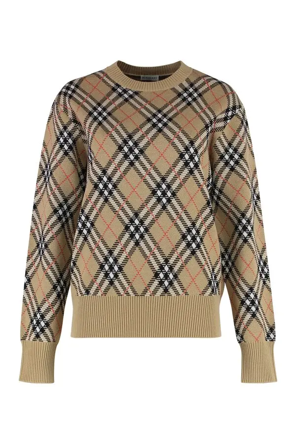 Burberry Inspired Wool Blend Check Pullover