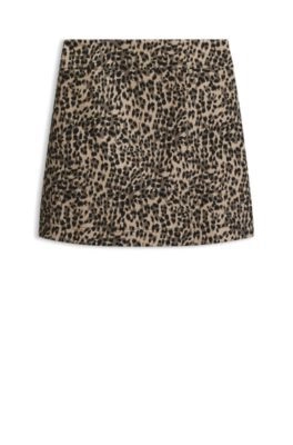 BOSS Leopard Jacquard Mini Skirt
