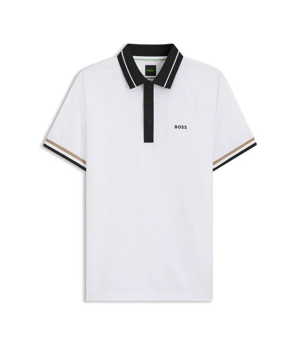 BOSS Active Slim-fit Polo Shirt With Branded Details