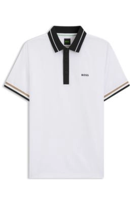 BOSS Active Slim-fit Polo Shirt With Branded Details