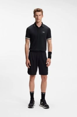 BOSS Active Slim-fit Polo Shirt With Branded Details