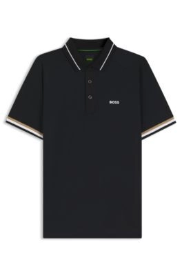 BOSS Active Slim-fit Polo Shirt With Branded Details