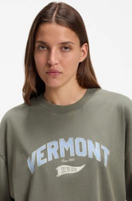 Hugo Oversized Cotton T-shirt With Graphic Print