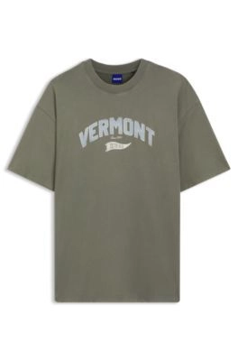 Hugo Oversized Cotton T-shirt With Graphic Print