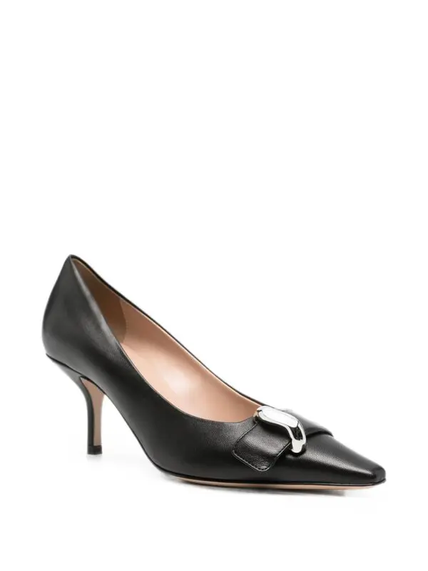 Emporio Armani Leather Pumps With Buckle Detail