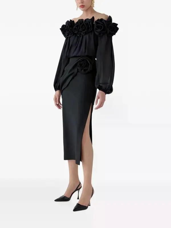 Carolina Herrera Rosette-detail Off-shoulder Top