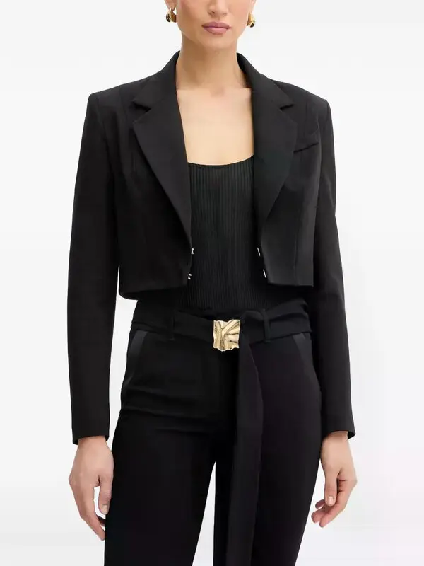 FRACOMINA Logo-detail Cropped Blazer - Black