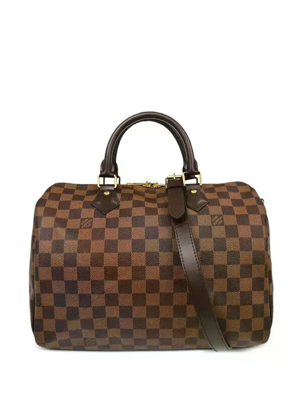 LOUIS VUITTON 2018 Damier Speedy Bandoulière Tote Bag - Brown