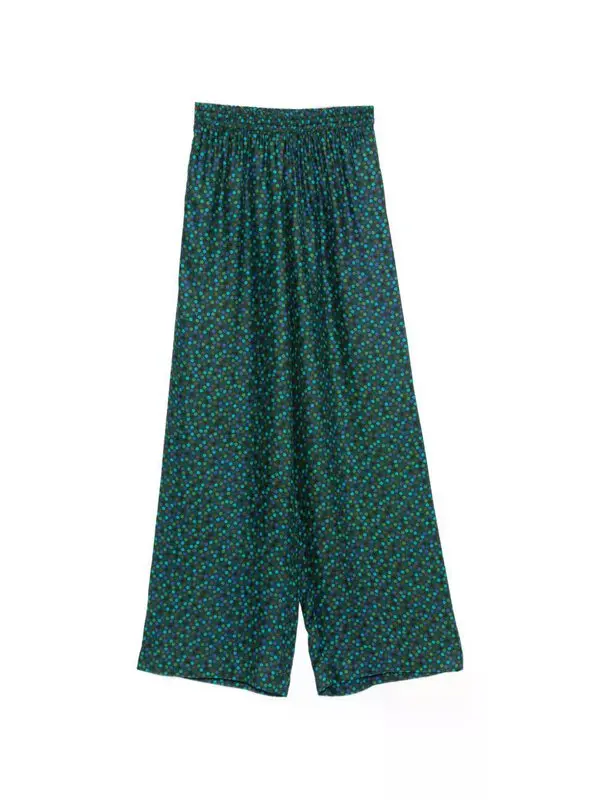 GIANLUCA CAPANNOLO Polka Dot Wide Leg Trousers - Green