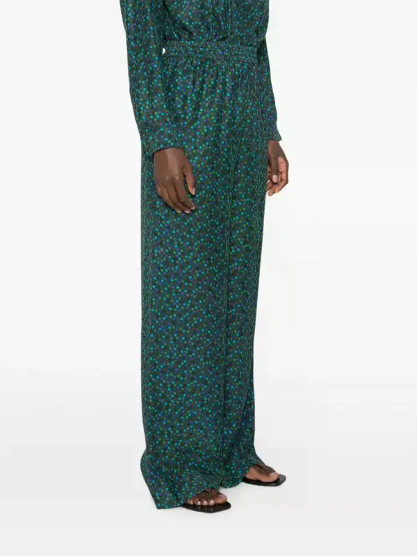 GIANLUCA CAPANNOLO Polka Dot Wide Leg Trousers - Green