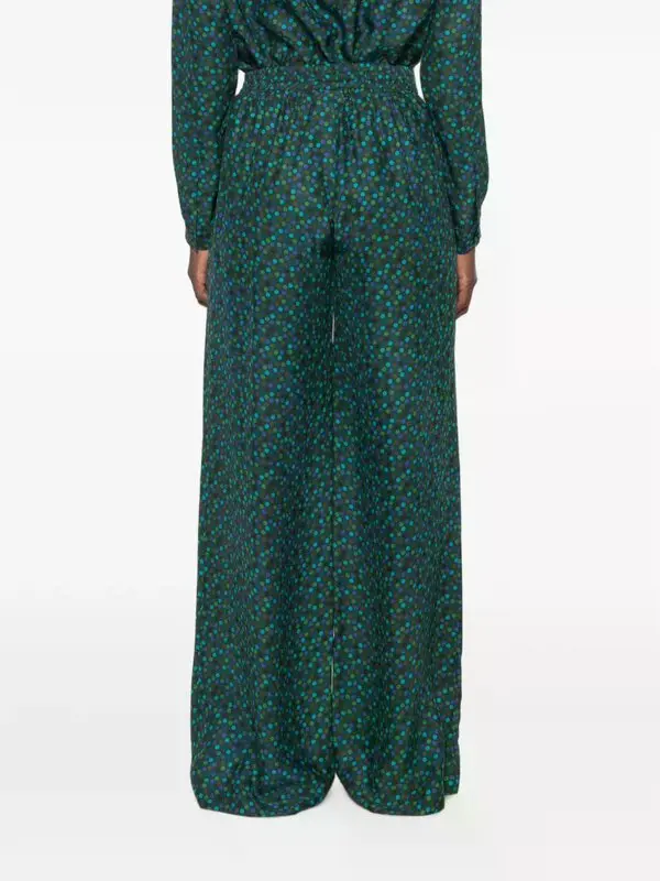 GIANLUCA CAPANNOLO Polka Dot Wide Leg Trousers - Green
