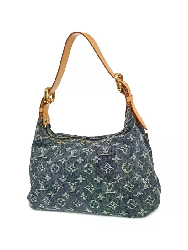 LOUIS VUITTON Monogram Denim Baguette Shoulder Bag - Blue