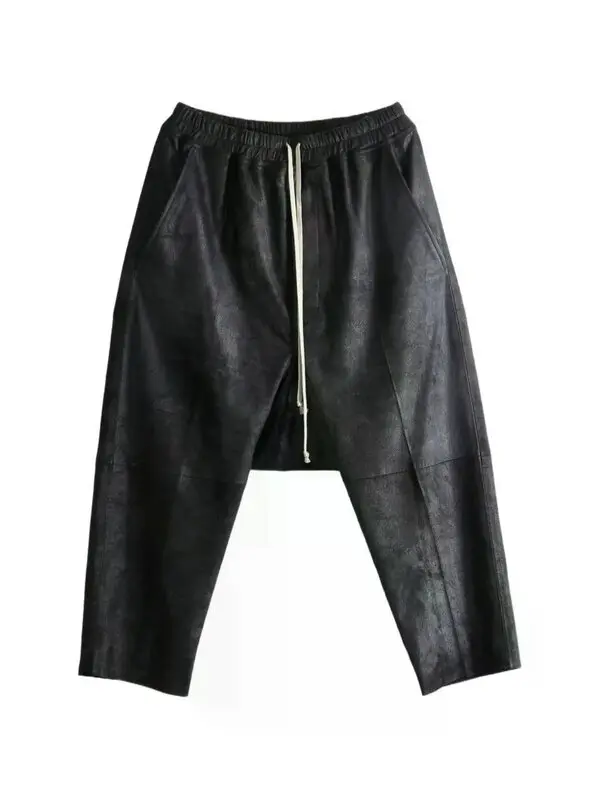 Rick Owens Leather Drawstring-waistband Trousers