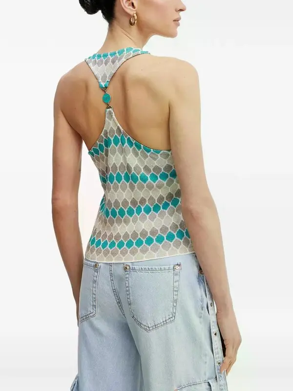 FRACOMINA Geometric Halterneck Top
