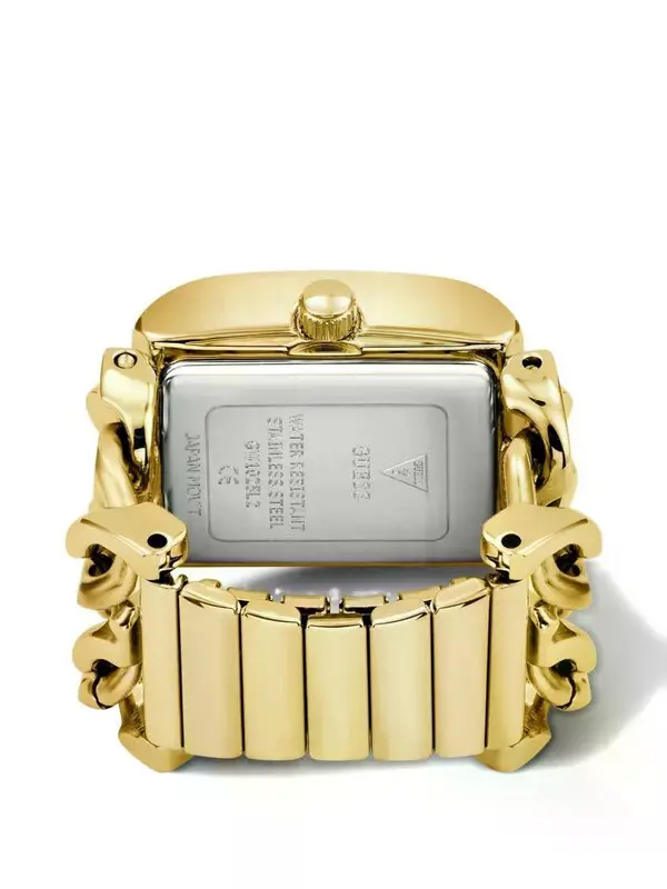 Guess Tone Square Case Ring Watch