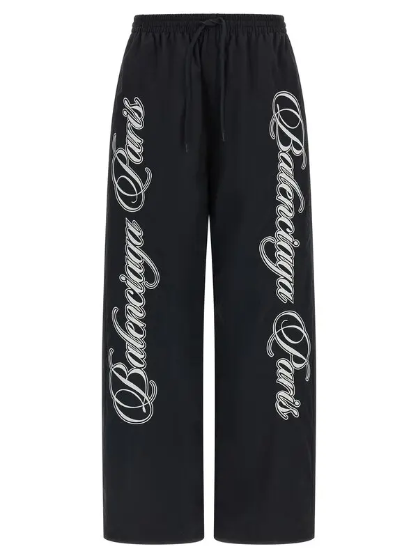 Balenciaga Cursive Embroidered Reversible Pants - Multicolor