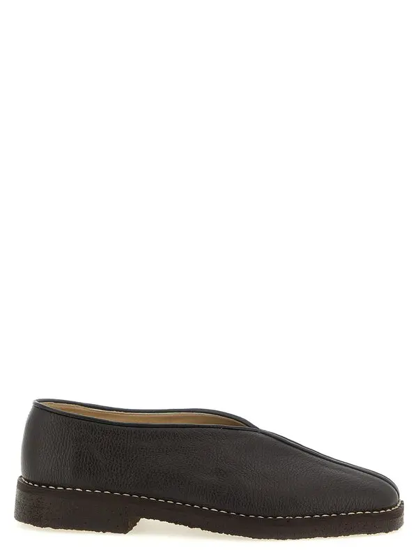 LEMAIRE Piped Crepe Lambskin Slipper Shoes - Brown
