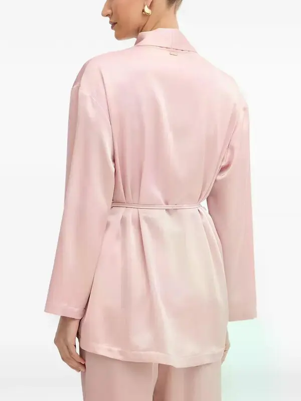 FRACOMINA Tie-waist V-neck Satin Jacket