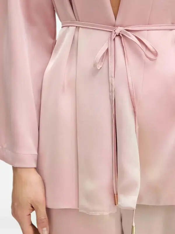 FRACOMINA Tie-waist V-neck Satin Jacket