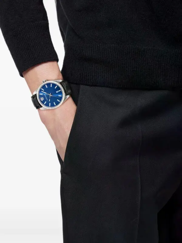Versace 40mm Watch With Dial And Greca Bezel