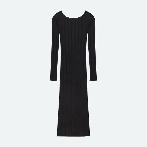 Helmut Lang Open Rib Long Sleeve Dress
