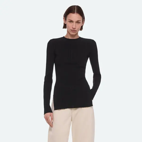 Helmut Lang Rib Crewneck Sweater - Black