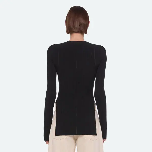 Helmut Lang Rib Crewneck Sweater - Black