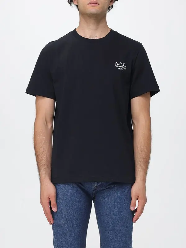 A.p.c. Organic Cotton T-shirt With Logo - Black