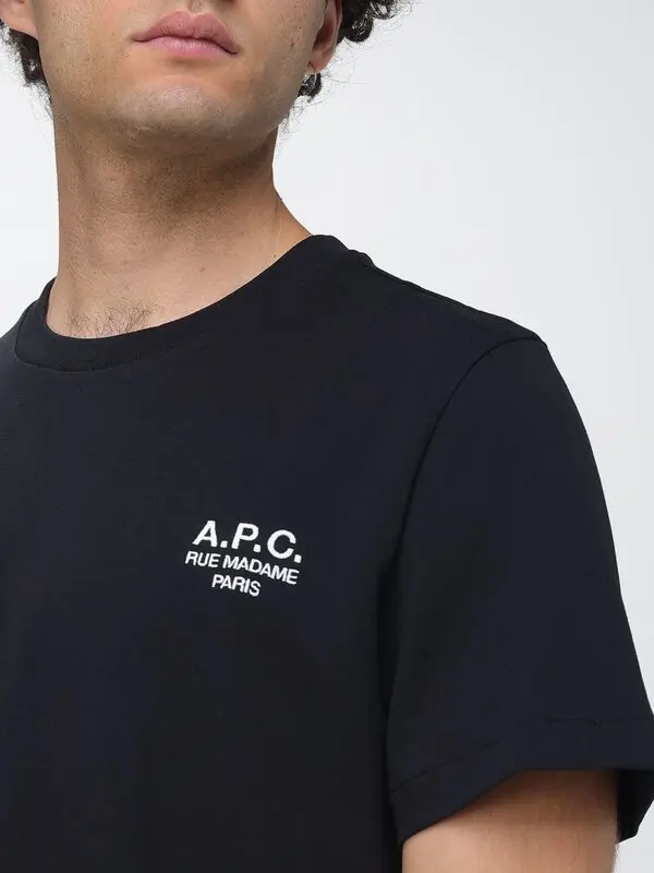 A.p.c. Organic Cotton T-shirt With Logo - Black