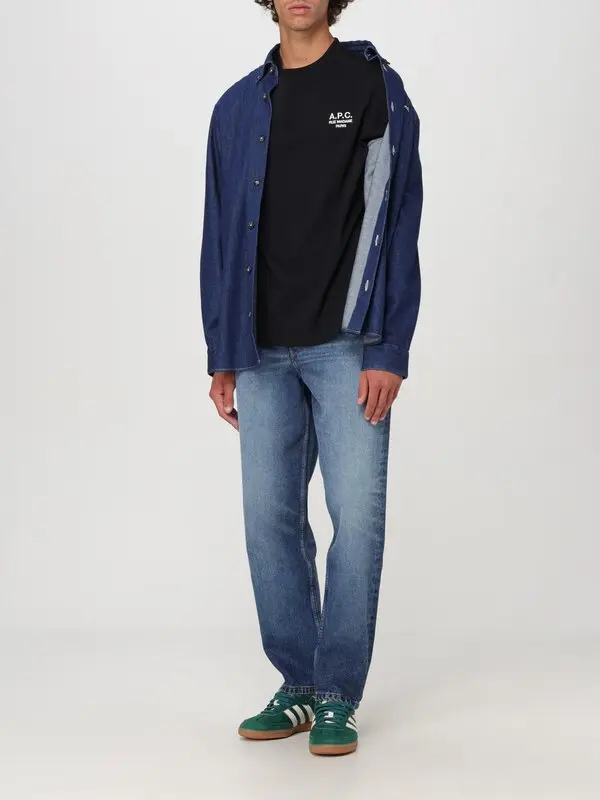 A.p.c. Contrasting Printed Logo Short-sleeved Cotton T-shirt
