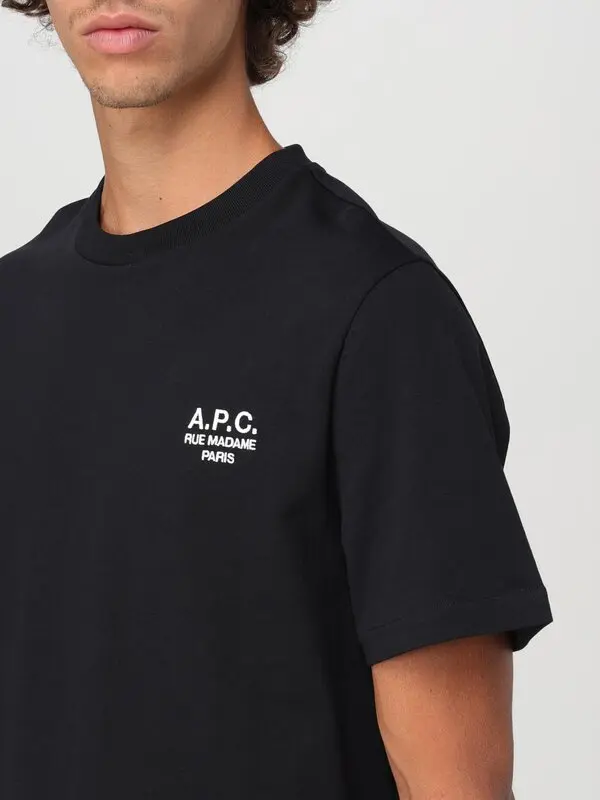 A.p.c. Contrasting Printed Logo Short-sleeved Cotton T-shirt