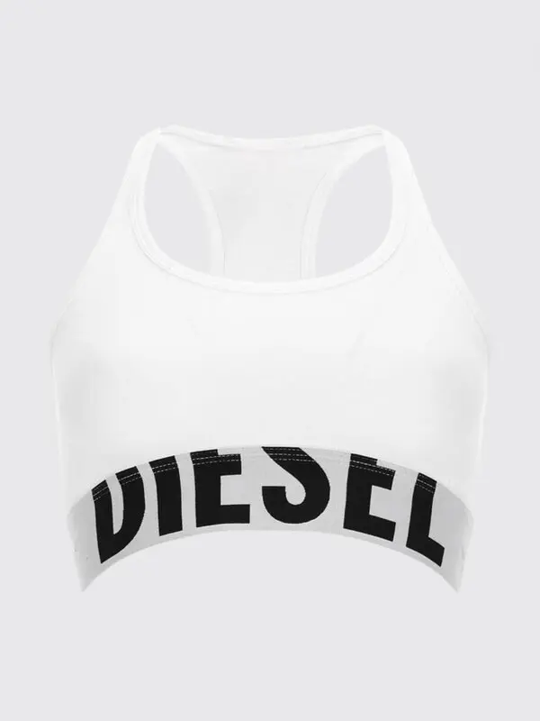 DIESEL® Cropped Stretch-cotton Sports Bra With Racerback