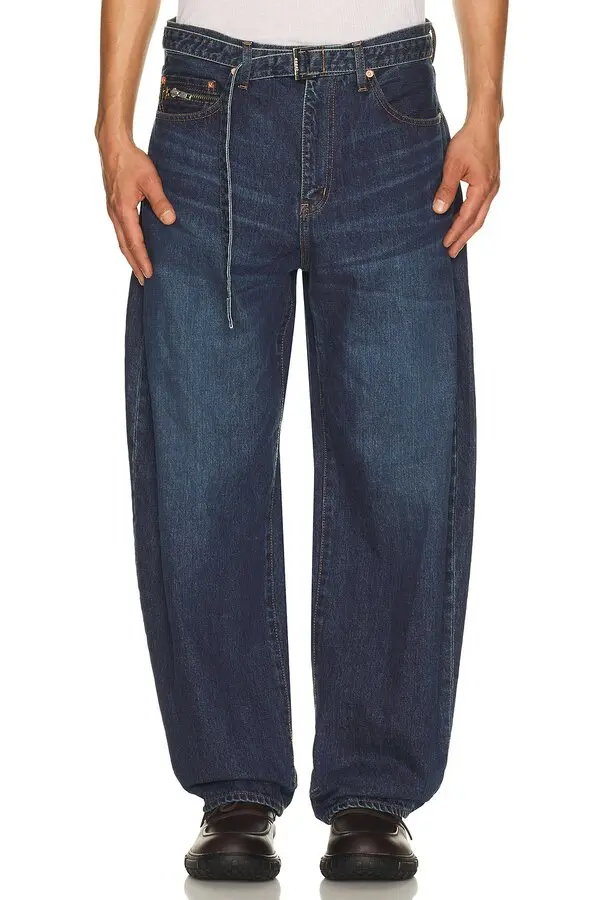 Sacai Wide Leg Denim Pants - Blue