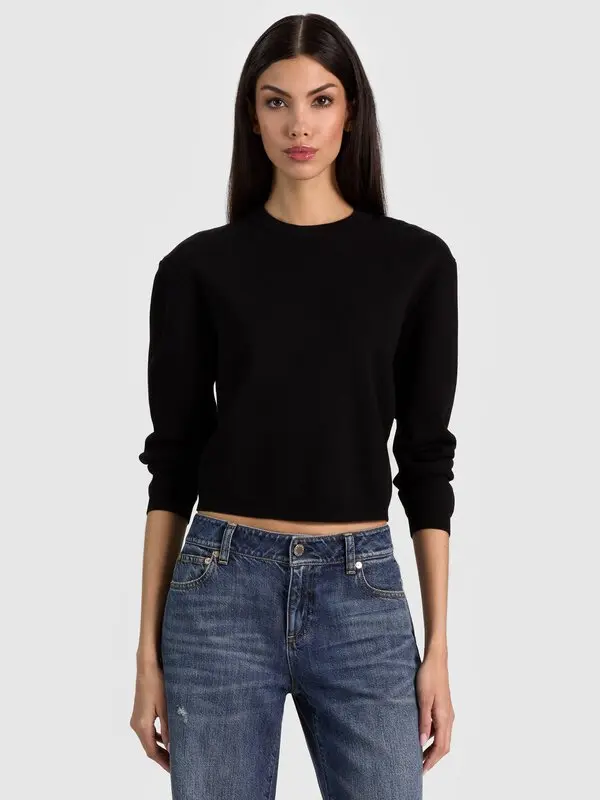 Alice + Olivia Callum Pullover With Lace Up Back - Black