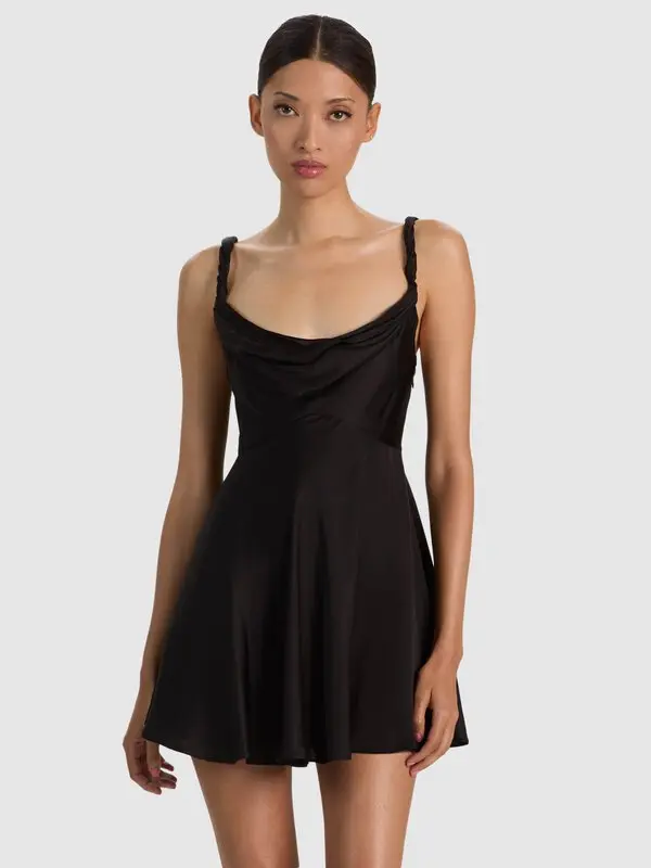 Alice + Olivia Monique Twist Strap Mini Dress
